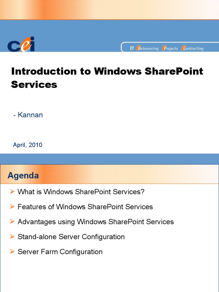 Introduction To Windows SharePoint Services | PDF | Business | Share Point