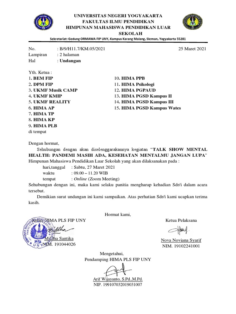 009 - HIMA PLS - Undangan Talk Show | PDF