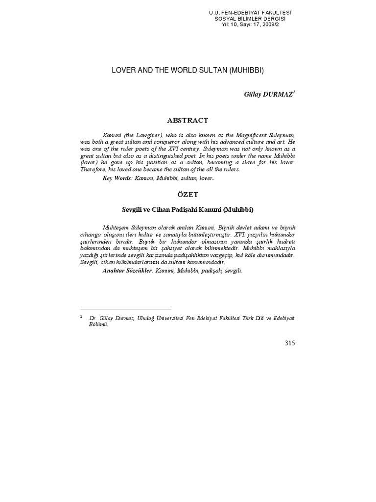 Sevgili Ve Cihan Padi - Ahi Kanuni (Muhibbi) (#247081) - 214887 | PDF ...