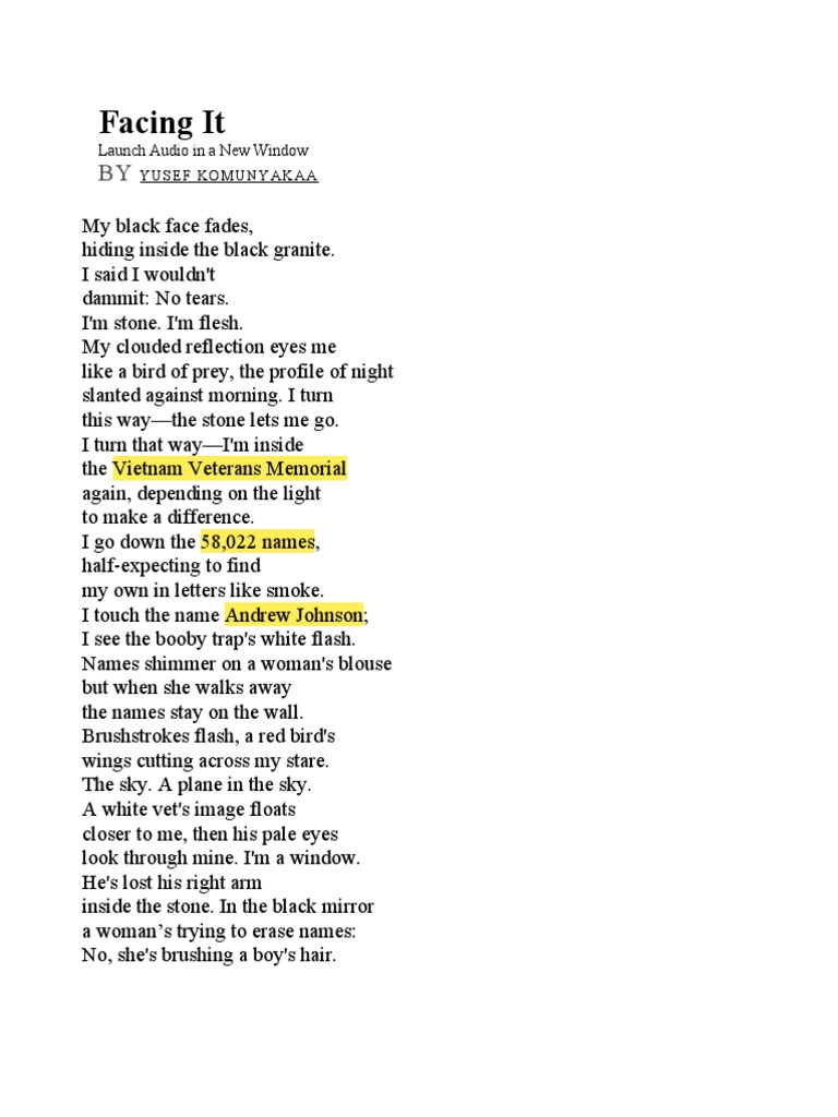 Facing It: Launch Audio in A New Window | PDF