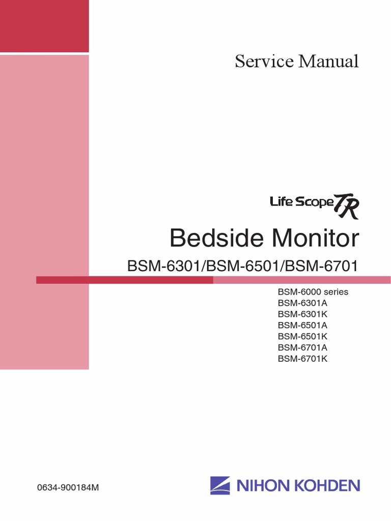 Service Manual for BSM-6000 Bedside Monitors | PDF | Calibration ...