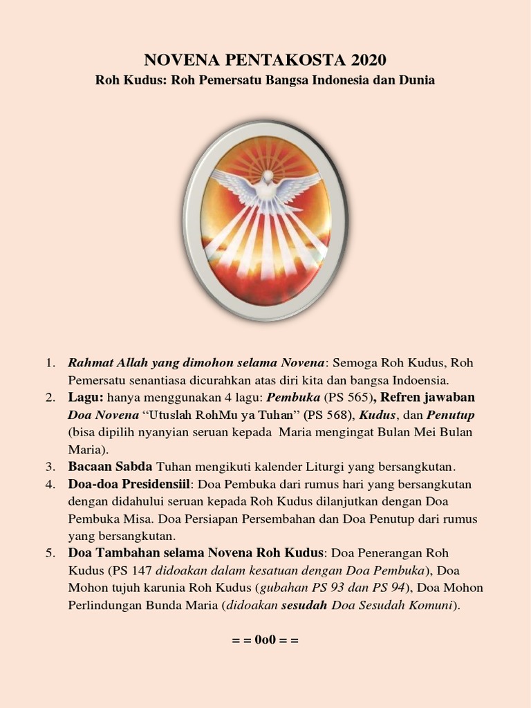 Teks Novena Pentakosta 2020 | PDF