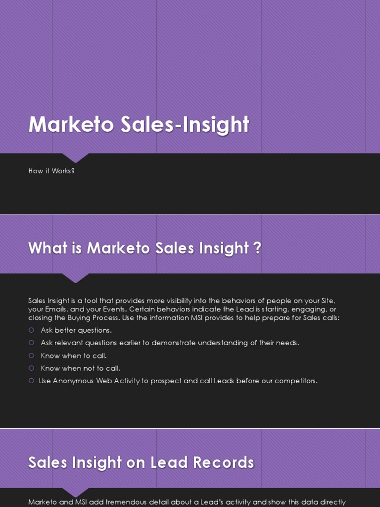 Marketo Sales Insight | PDF | Business | Information Technology