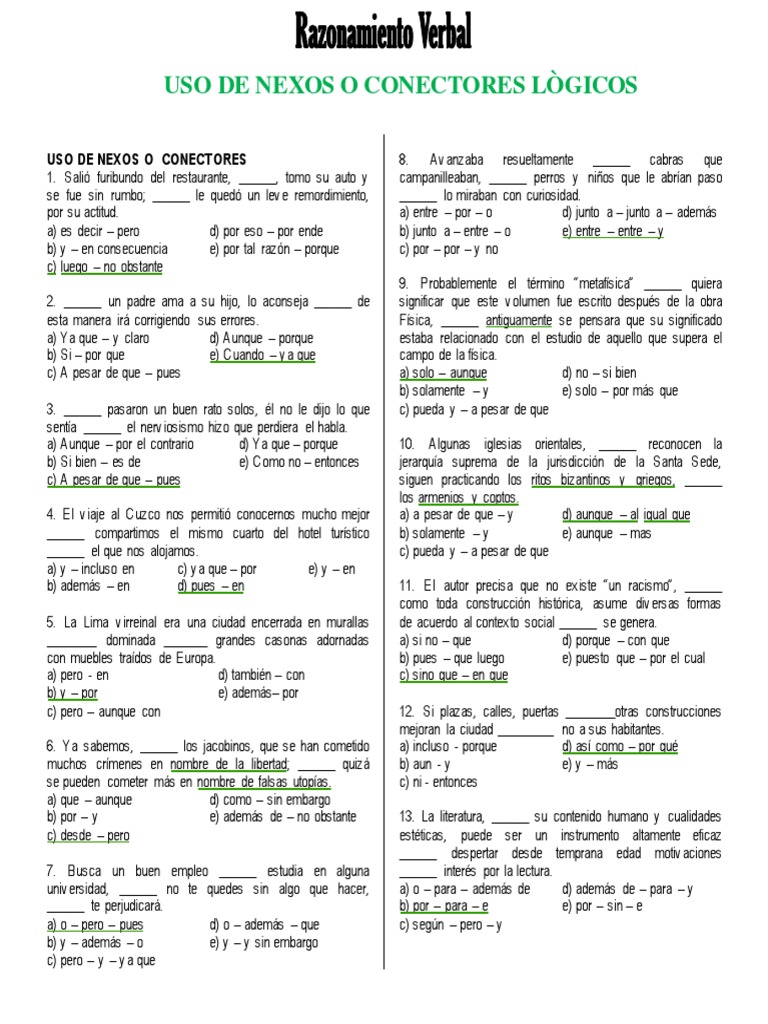 Uso de Nexos o Conectores | PDF