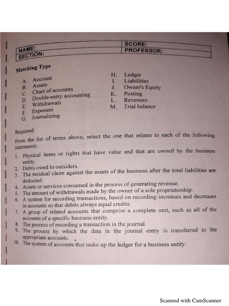 Matching Type (Abm Sample Problems) | PDF