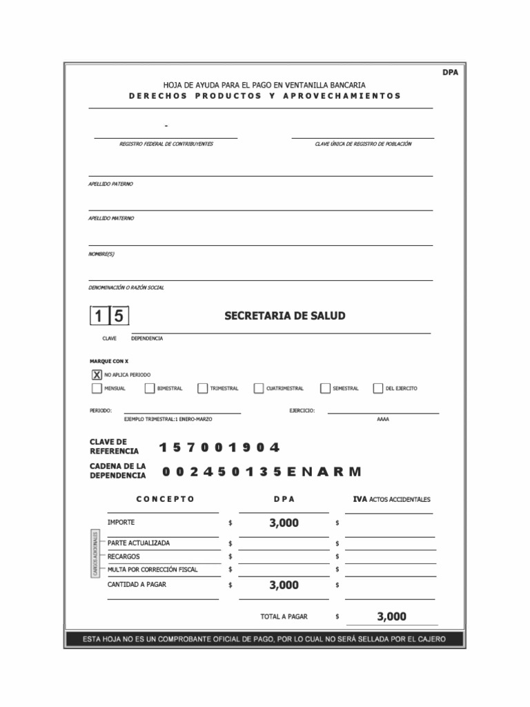 Pago Ventanilla DPA ENARM | PDF