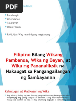 Filipino 101 (Wika at Kultura Sa Mapayapang Lipunan) | PDF