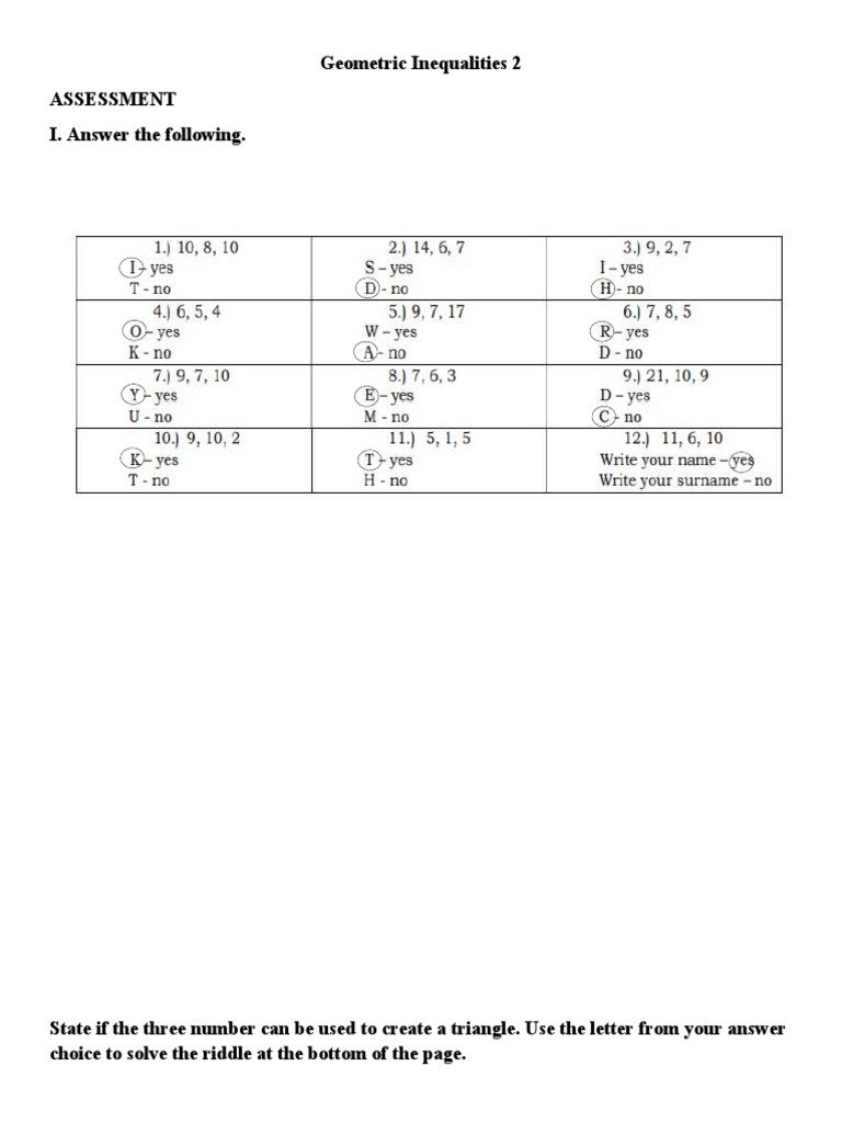 Assessment Geometric Inequalities 2 | PDF