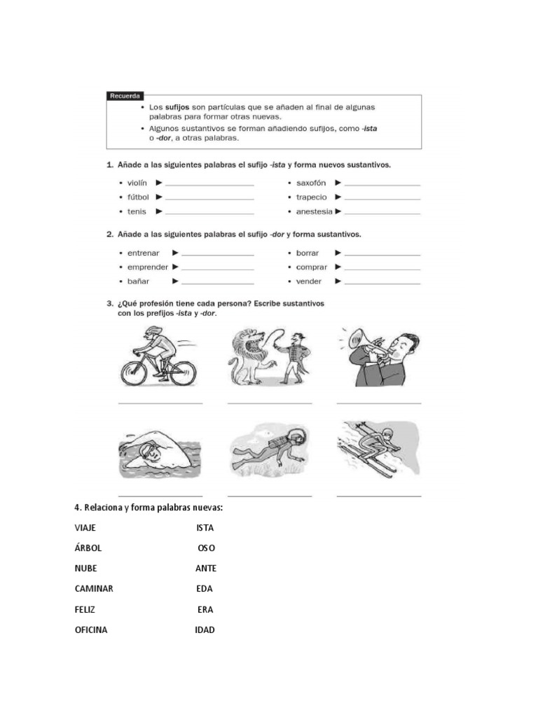 Taller Prefijos y Sufijos | PDF