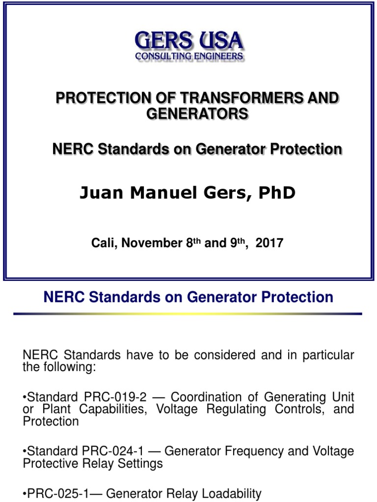 1-NERC Standards On Generator Protection | PDF | Steady State ...