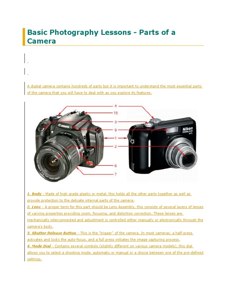 Parts of Camera Key Answer Midterms | PDF | Camera | Digital Single ...