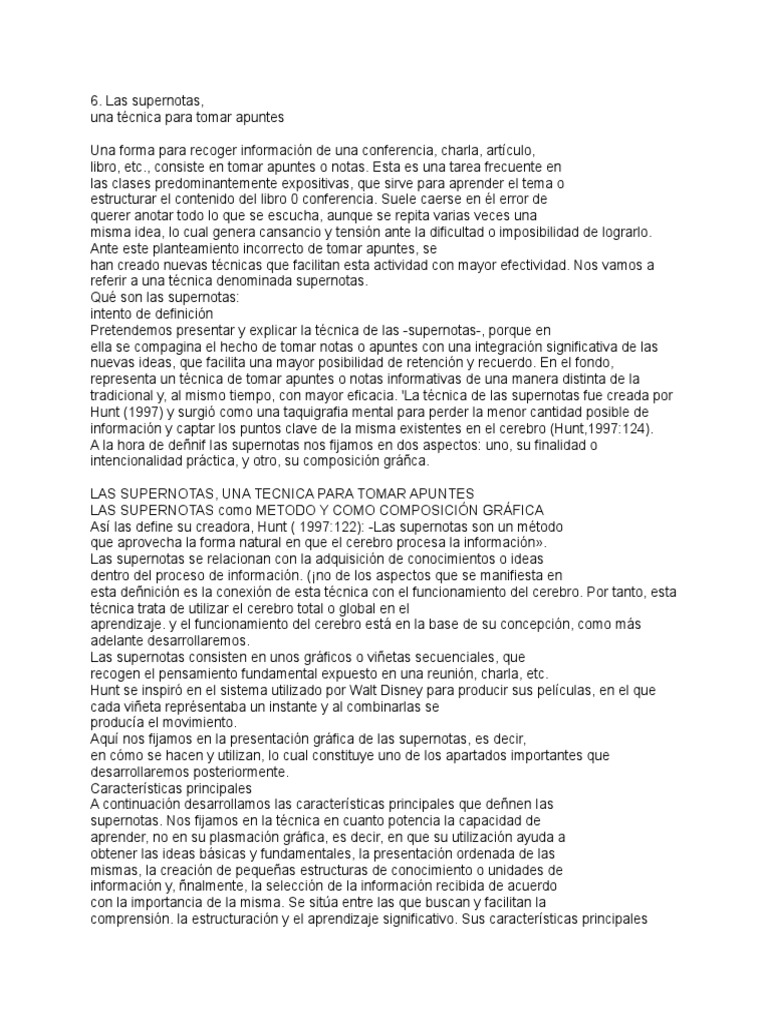 Las Supernotas 1 | PDF | Información | Cerebro