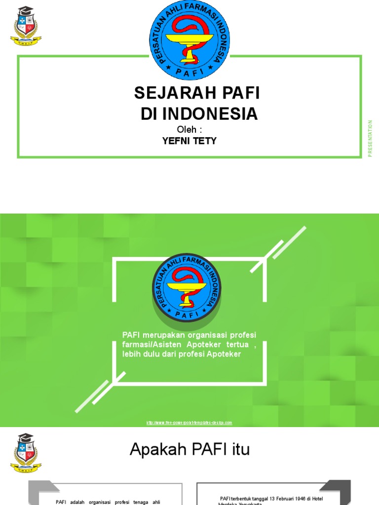 Sejarah PAFI: Organisasi Farmasi Indonesia | PDF