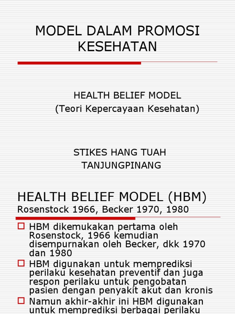 Penerapan Health Belief Model dalam Kesehatan | PDF