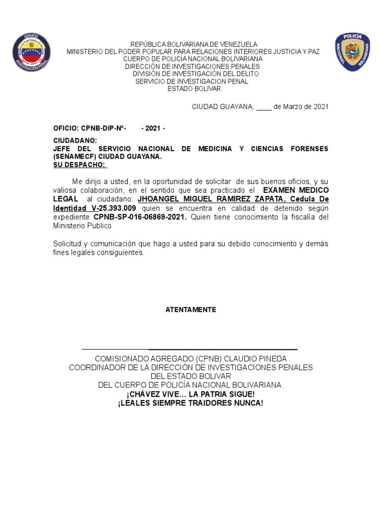 Oficio Senamecf | PDF