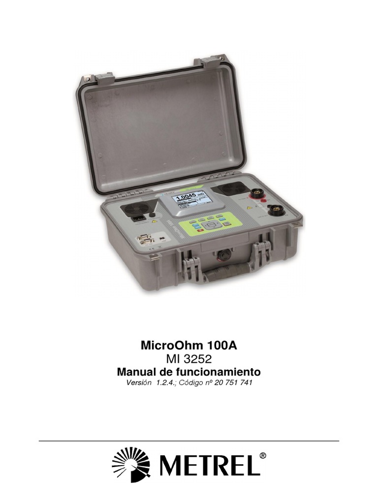 Manual Metrel Mi3255 | PDF | Resistencia Eléctrica y Conductancia ...