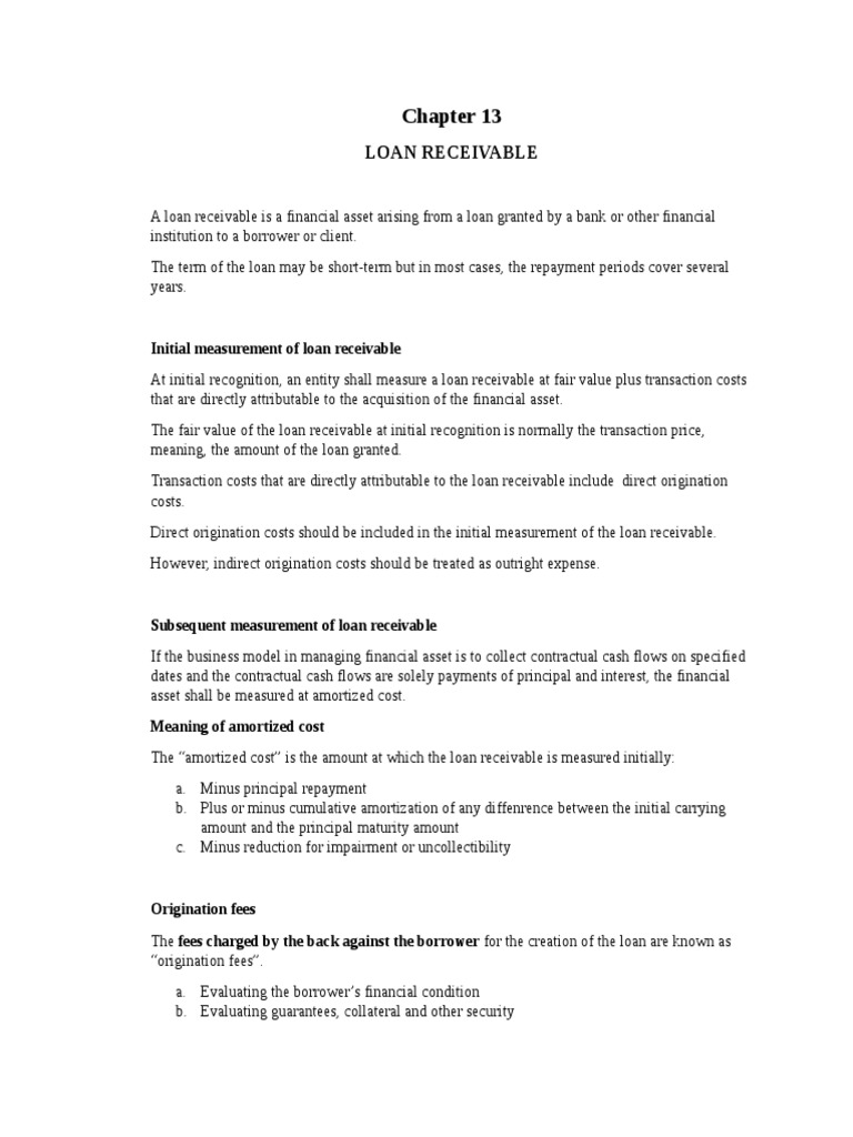 Chapter 7 Loans Receivable | PDF | Loans | Amortization (Business)