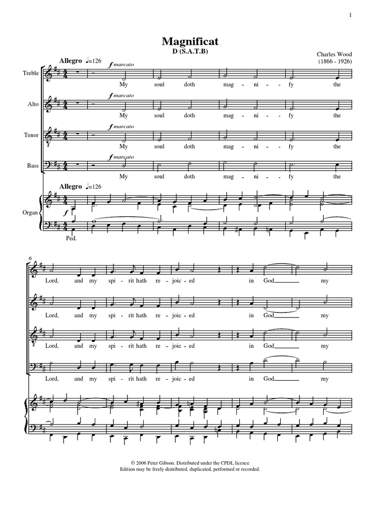 Magnificat Wood Voices and Organ | PDF | Classical Music | Choral Music