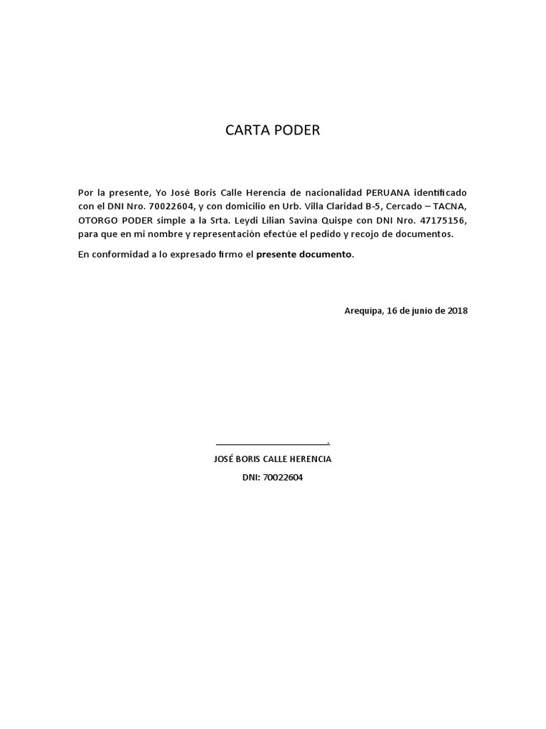 Carta Poder | PDF