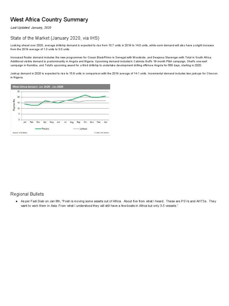 WAF - Economic Outlook Summary | Download Free PDF | Energy Industry | Petroleum Industry
