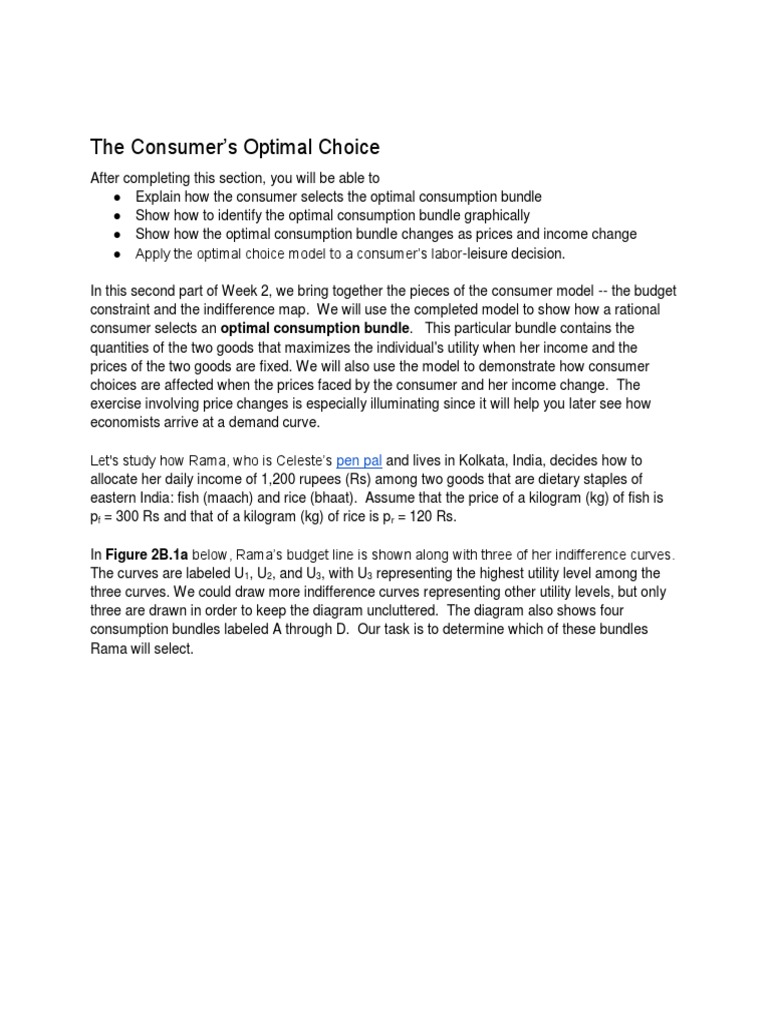 The Consumer S Optimal Choice | PDF | Utility | Economic Theories