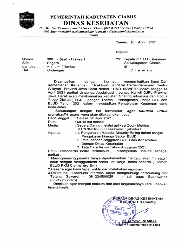 Undangan FGD BLUD | PDF