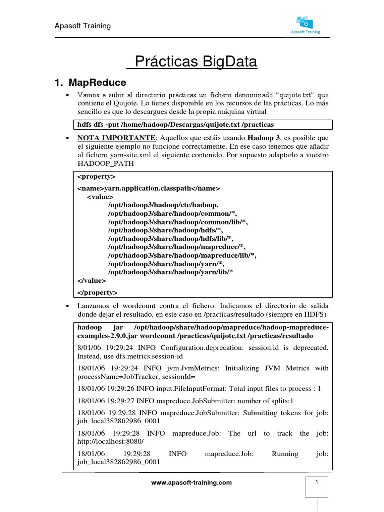 9 Practicas+BigData MapReduce | PDF | Apache Hadoop | Software Design