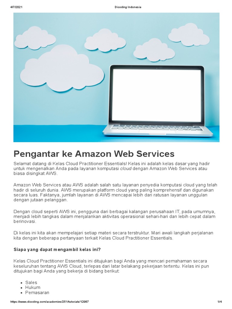 Pengantar Ke Amazon Web Services | PDF