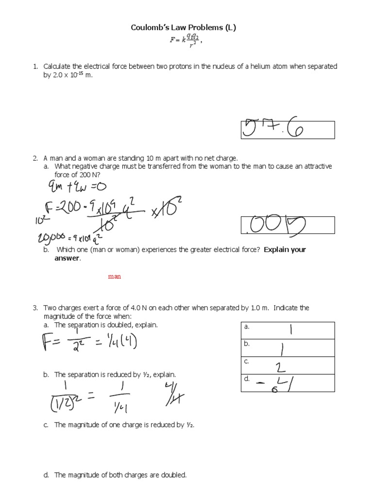 Jaidyn Smith - Coulomb - Problems - L | PDF | Electric Charge ...