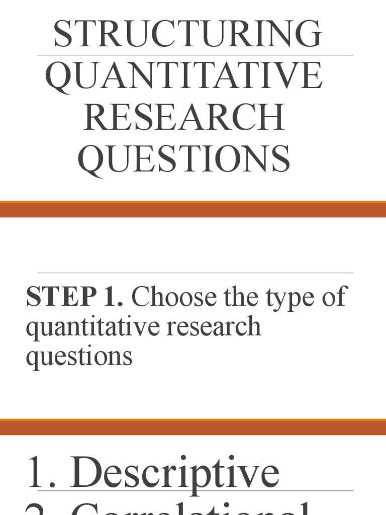 4 Research Questions | PDF | Quantitative Research | Question