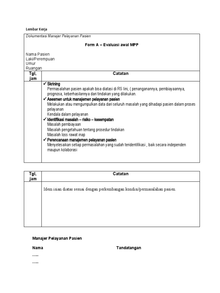 Lembar Kerja Form A - MPP | PDF | Bisnis
