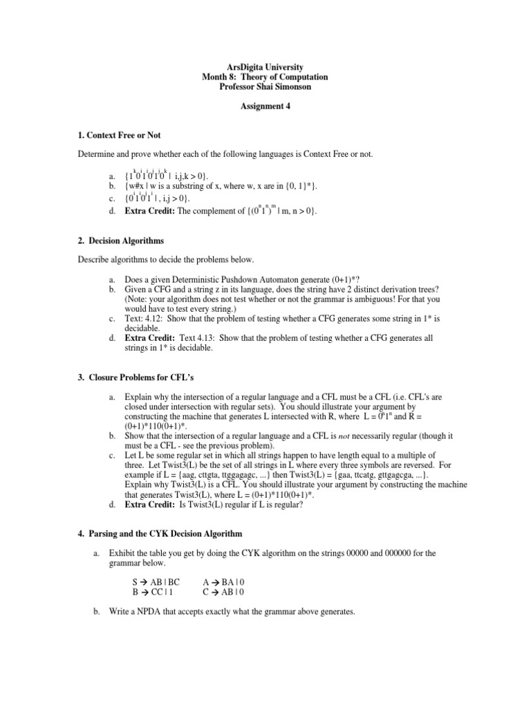 Problem Set 04 Pdf Mathematical Logic Theoretical Computer Science 