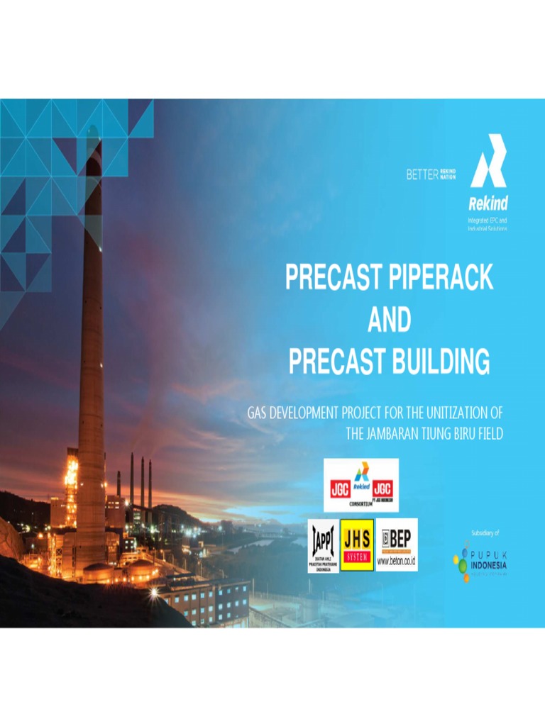 Materi PT Rekayasa Industri PRESENTASI PRECAST PIPERACK & BUILDING | PDF