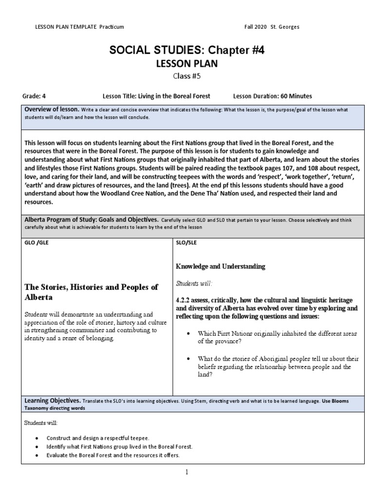 Social Class 5 - Living in The Boreal Forest | PDF | Lesson Plan | Teachers