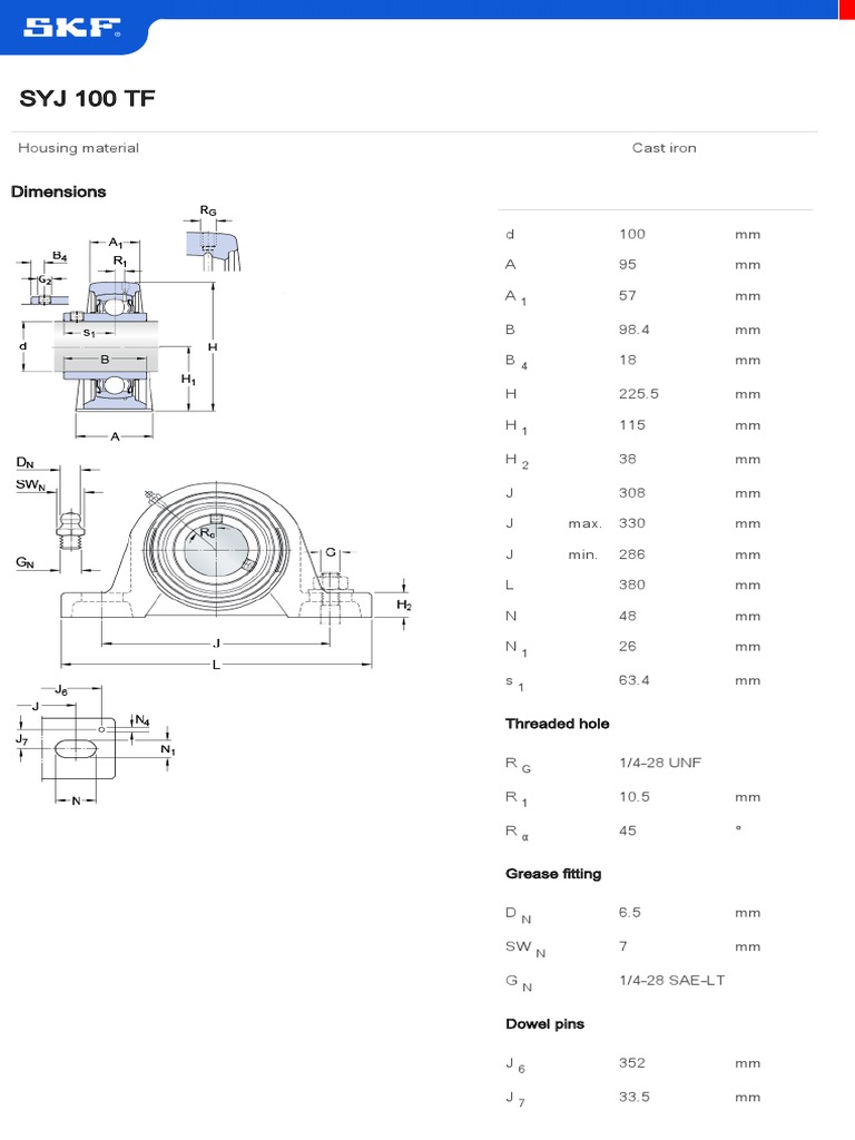 Syj 100 TF SKF | PDF | Screw | Metalworking