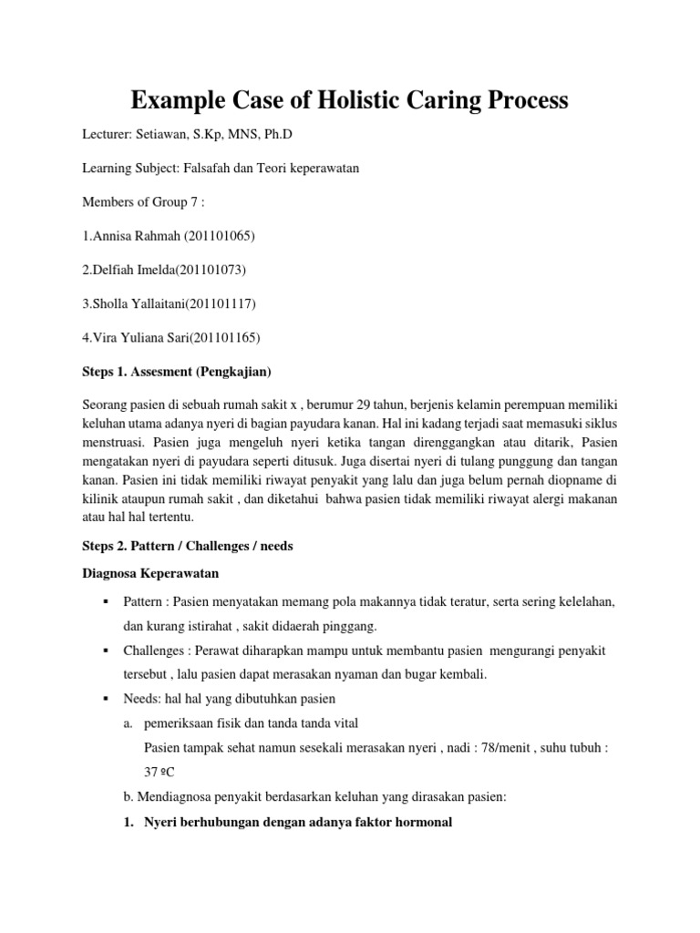 Example Case of Holistic Caring Process | PDF | Pengembangan Diri