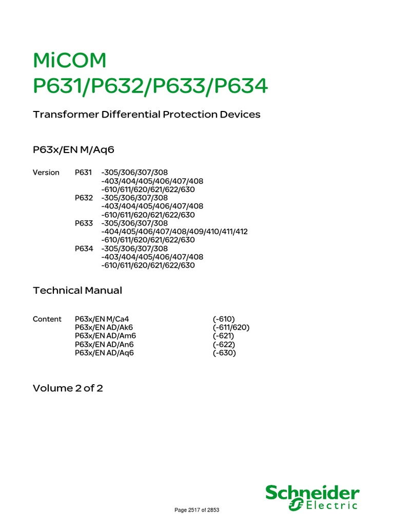 Technical Manual Micom Change With Software P631, P632, P633, P634 ...