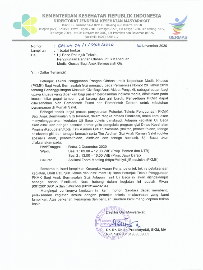 Undangan Uji Baca Juknis PKMK | PDF