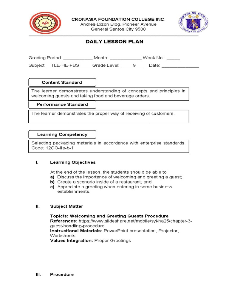 Daily Lesson Plan 3 | PDF | Lesson Plan | Pedagogy