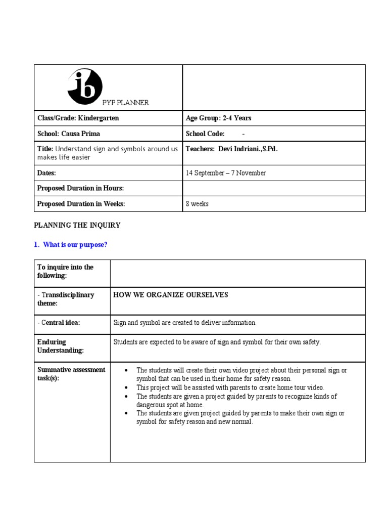 Pyp How We Organize Our Selves | PDF | Inquiry | Educational Technology