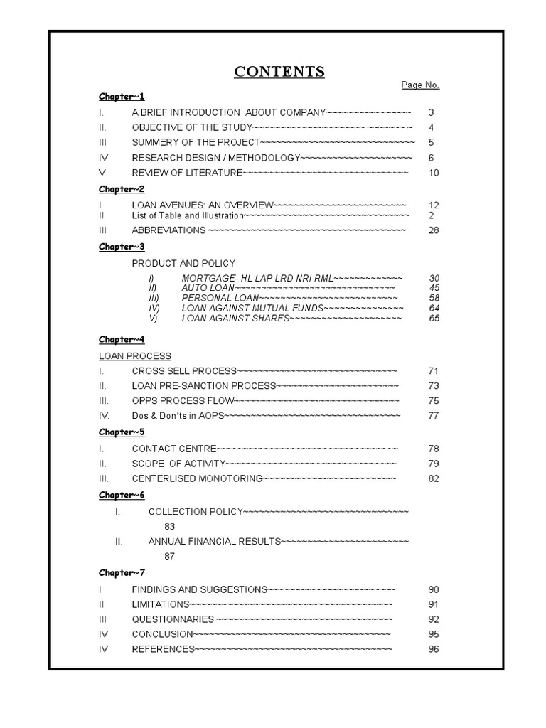 MBA Project Report | PDF | Credit | Finance & Money Management
