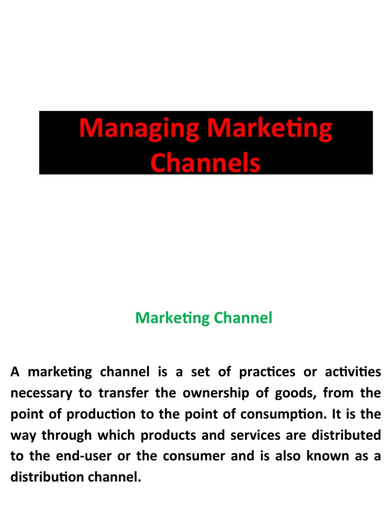 Managing Marketing Channel | PDF | Marketing | Sales