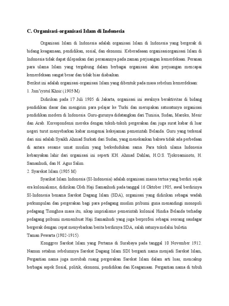 Organisasi Islam Di Indonesia | PDF Organisasi Islam Di Indonesia | PDF