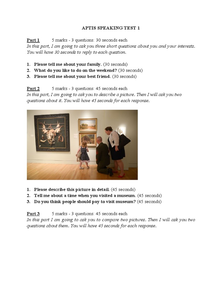 Aptis Speaking Aptis Speaking Test 8 With B2 Answers Aptis Tutor