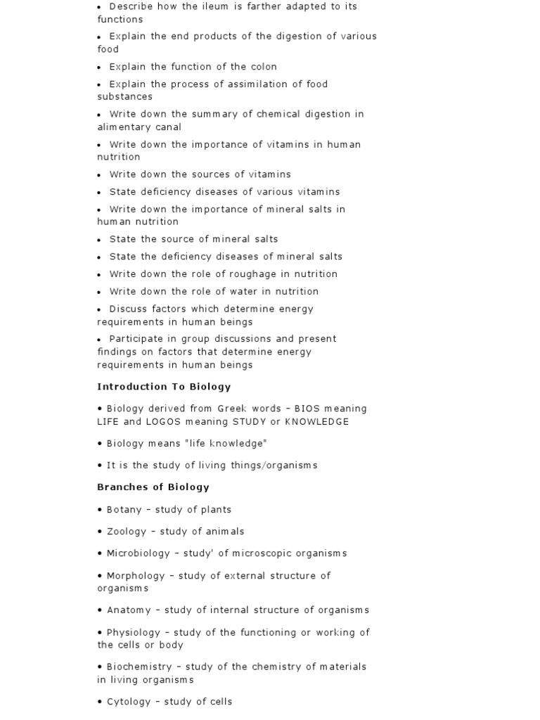 Form 1 Biology: Key Concepts and Notes | PDF | Leaf | Osmosis