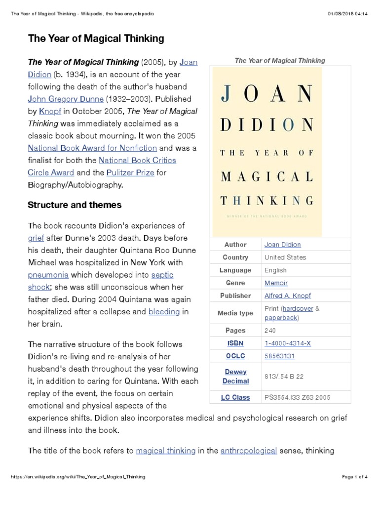 The Year of Magical Thinking | PDF | Books