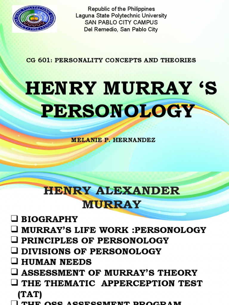 Henry Murray's Personology Overview | PDF | Id | Personality Psychology