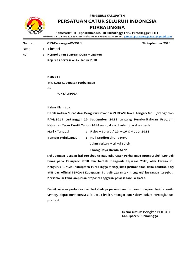 Proposal Pengajuan Anggaran Kejurnas 2018 | PDF