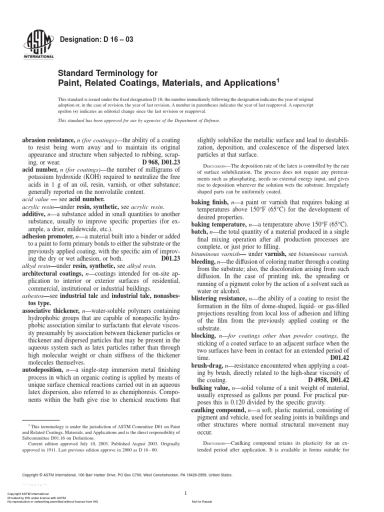 Astm D 16-03 | PDF | Varnish | Resin