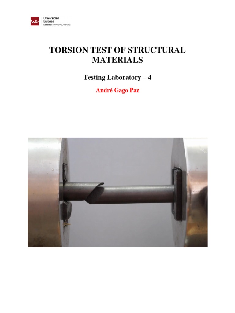 Torsion Test of Structural Materials: Testing Laboratory - 4 | PDF ...
